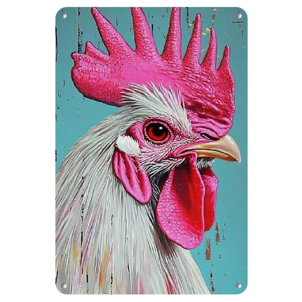 Bohemian Chicken Jungle Atmosphere Metal Signage - Colored, Minimalist ...