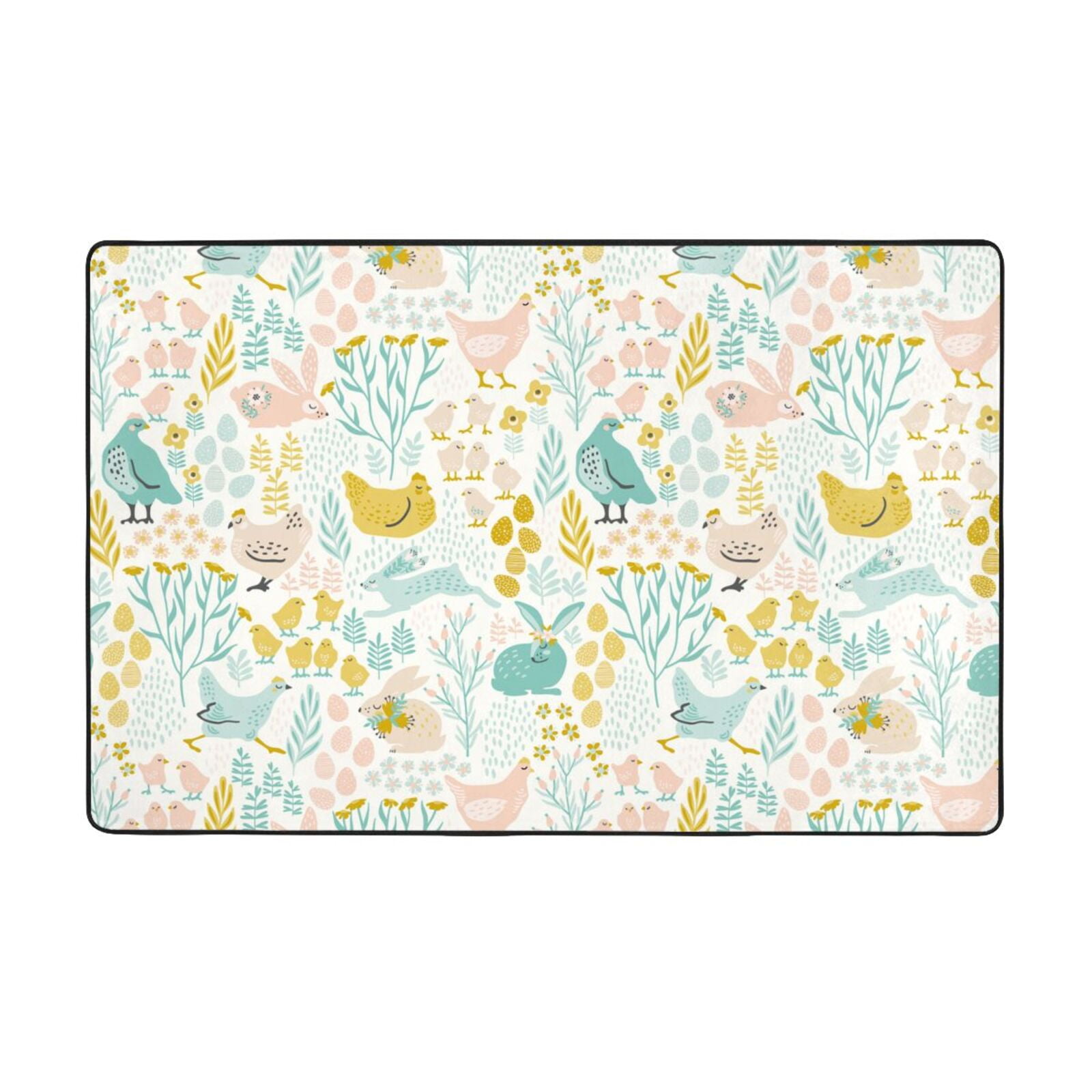 Bohemian Chicken Rabbit Flower Universal Door Mat Indoor Entrance, 60× ...