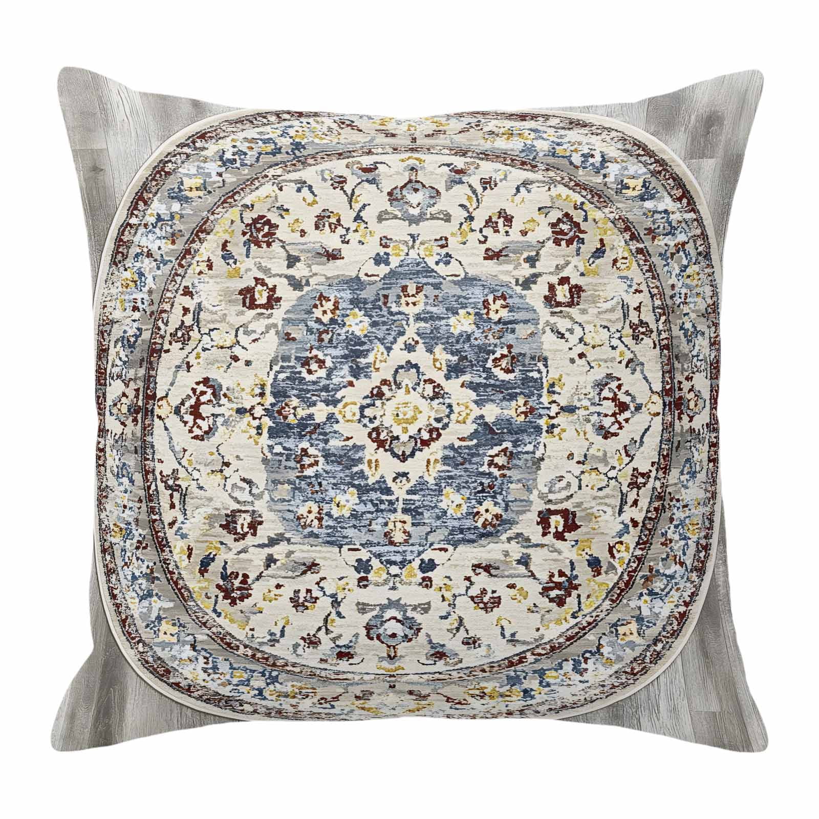 Bohemian Circular Throw Pillow Cover Ethnic Style Vintage Green Beige ...