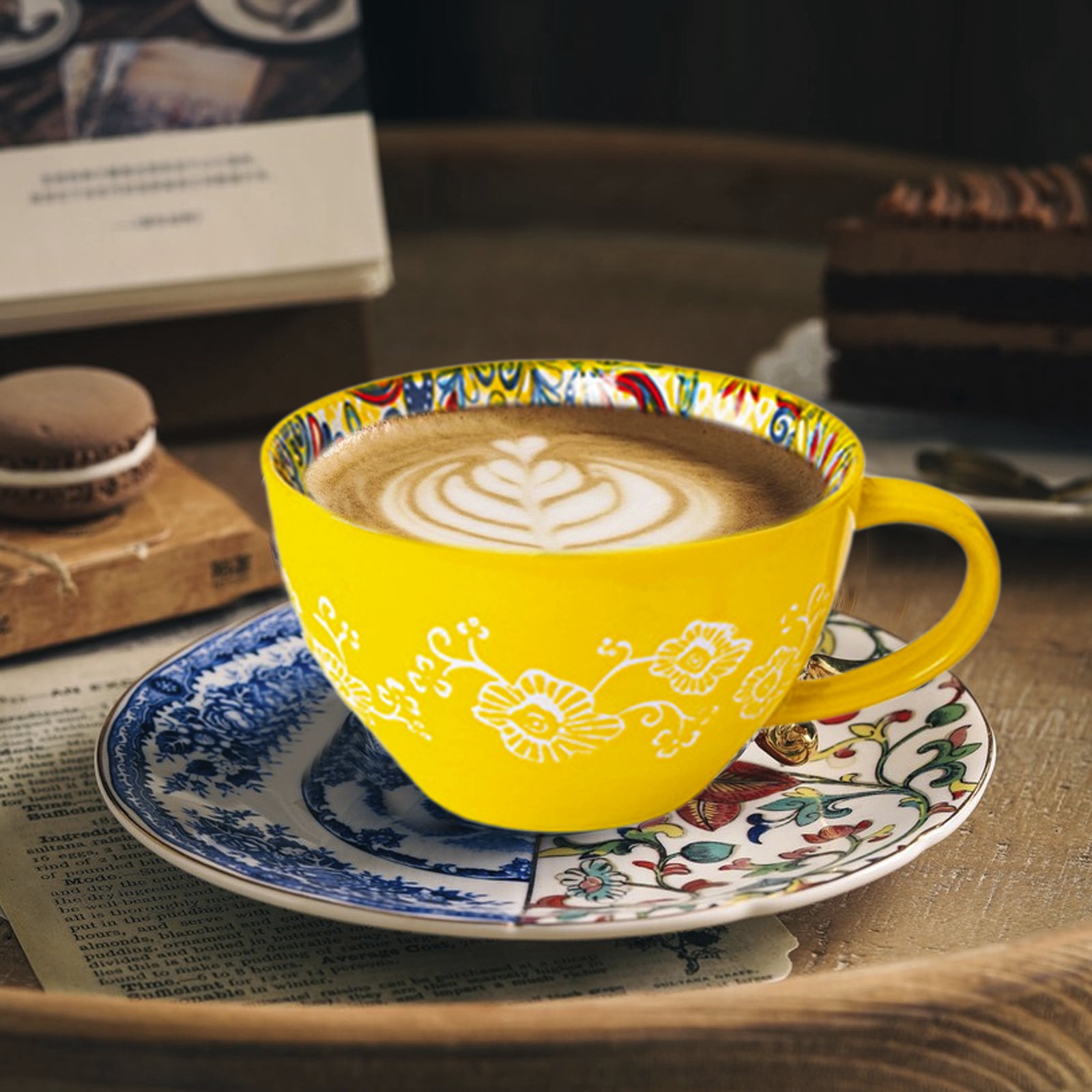 Bohemian Coffee Mug, Ceramic Large Cups 400ml - Porcelain Cups for ...