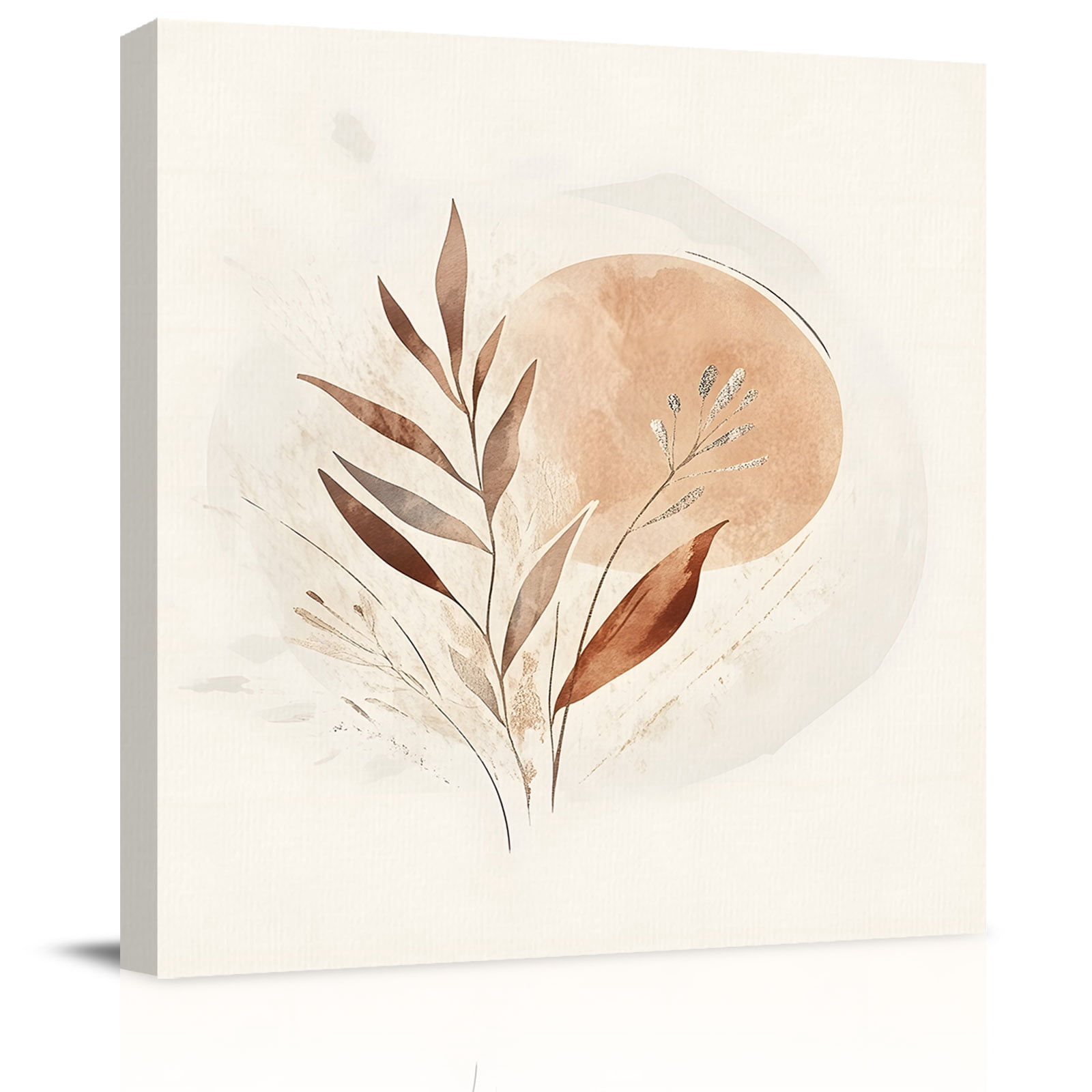 Bohemian Color Block Abstract Leaf Canvas Artwork Painting Art, Nordic ...