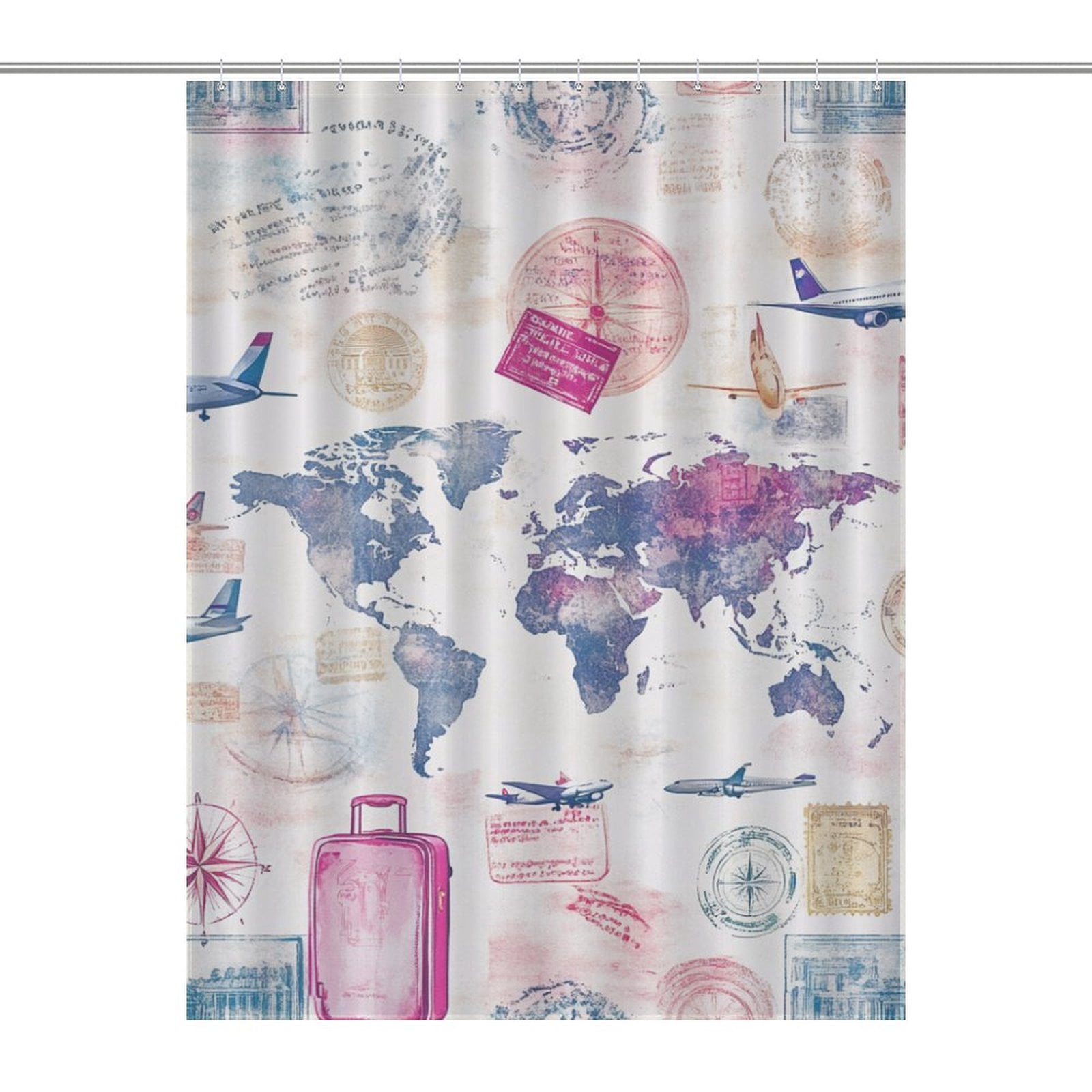 Bohemian Color Cloth Fabric Bathroom Decor Set with Hooks - Walmart.com