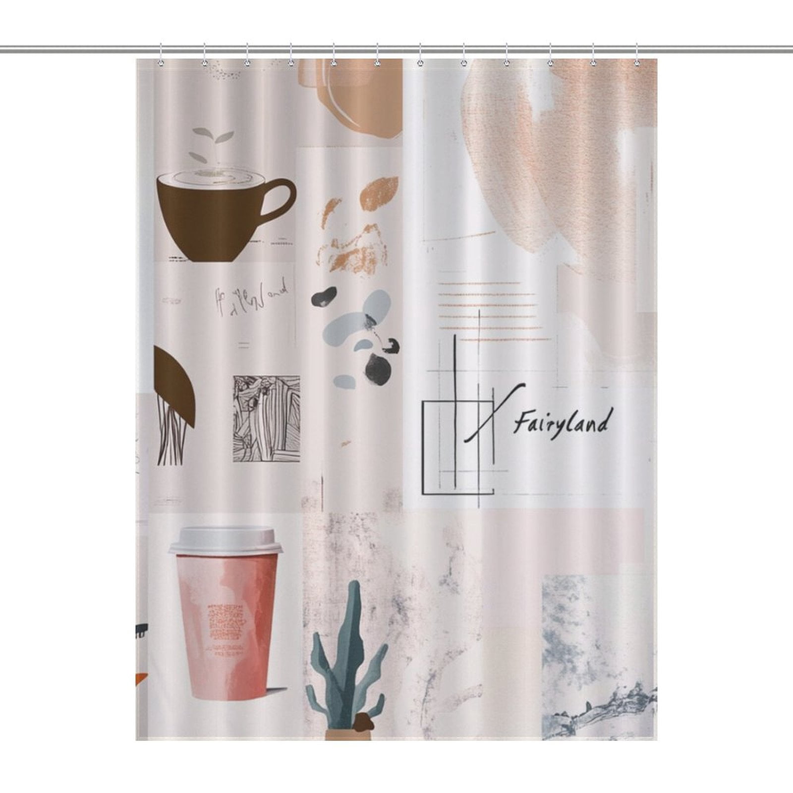 Bohemian Color Cloth Fabric Bathroom Decor Set with Hooks - Walmart.com