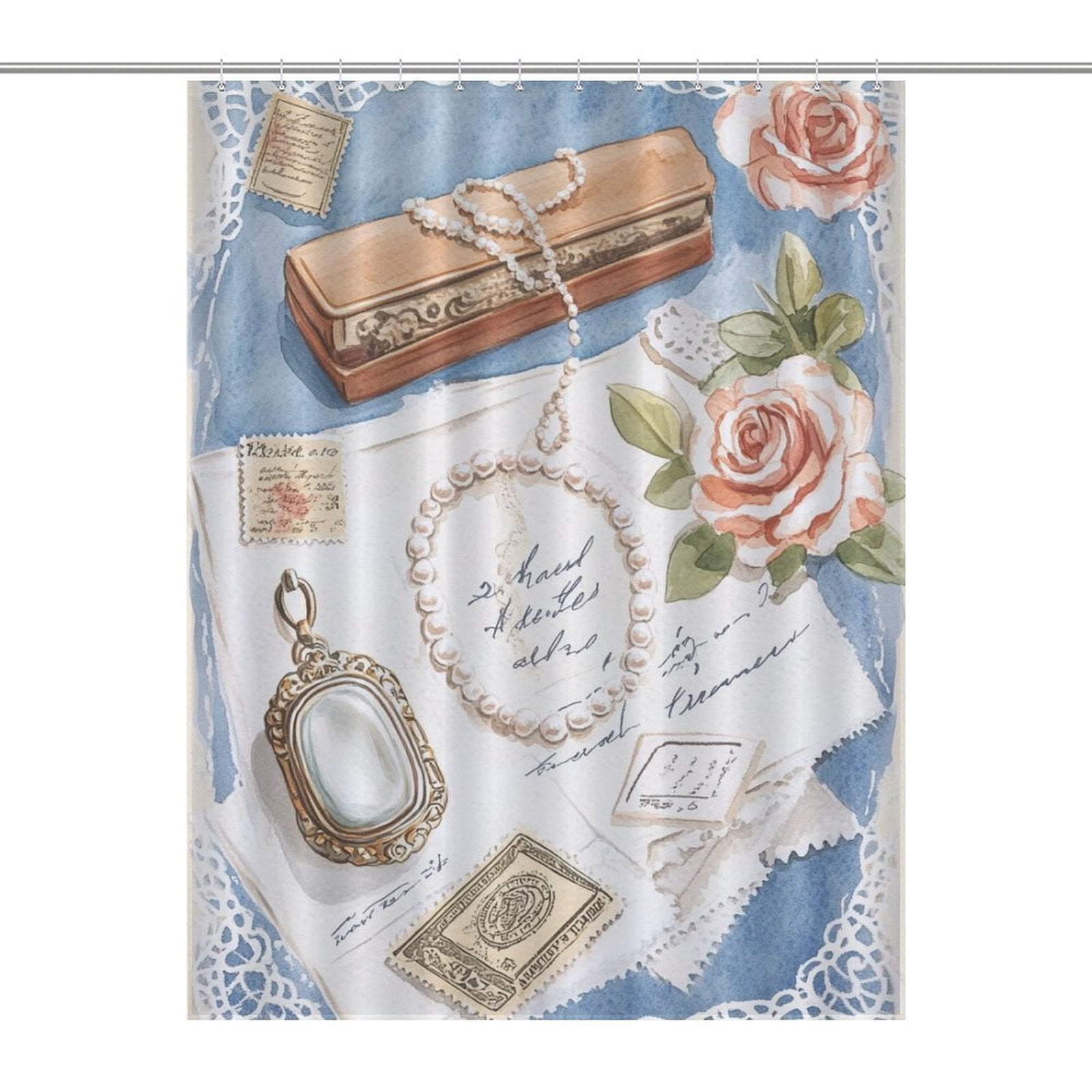 Bohemian Color Cloth Fabric Bathroom Decor Set with Hooks - Walmart.com