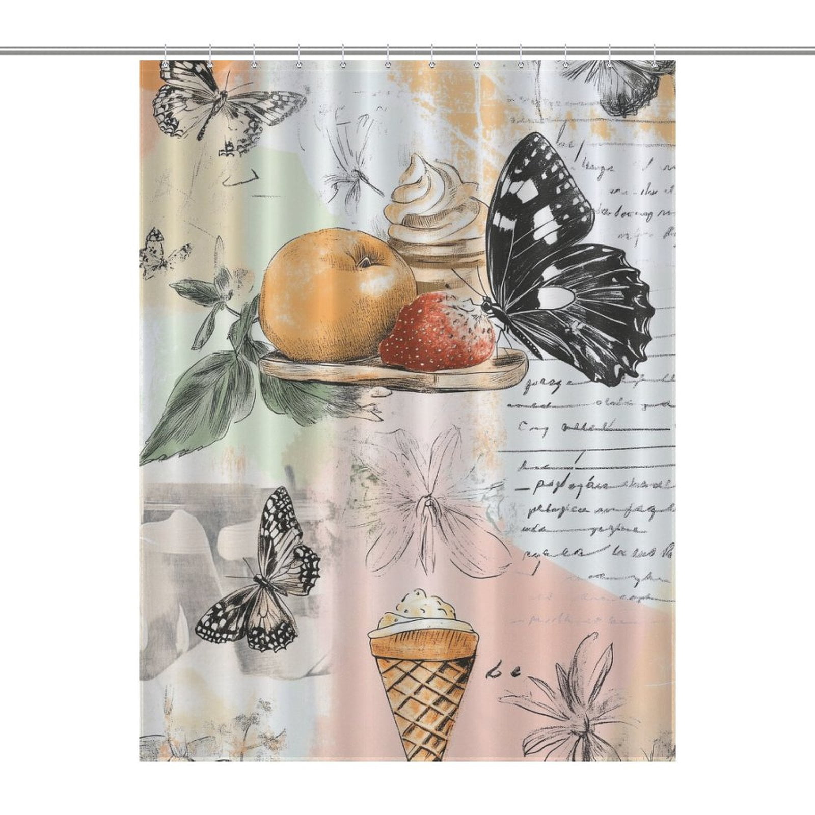 Bohemian Color Cloth Fabric Bathroom Decor Set with Hooks - Walmart.com