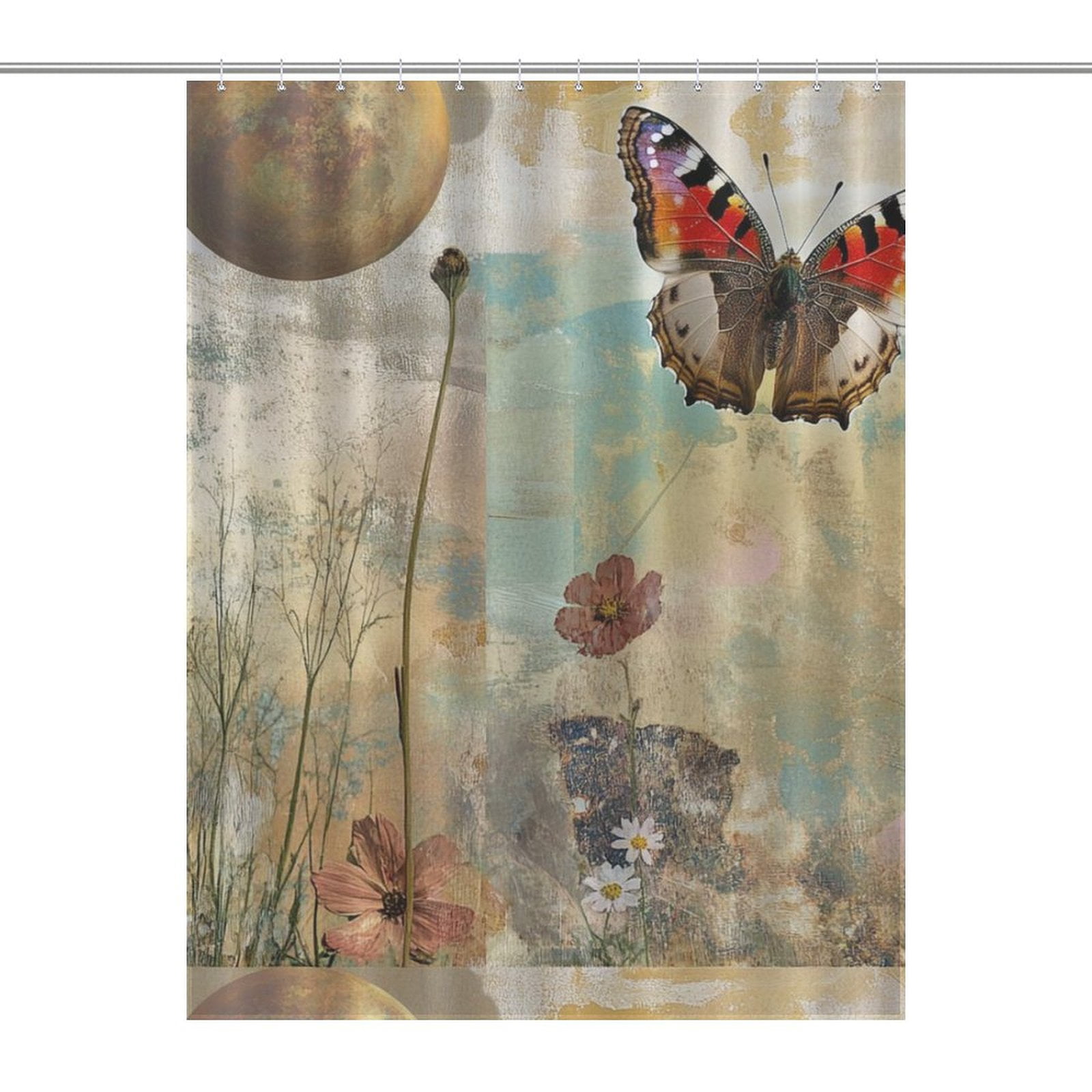 Bohemian Color Cloth Fabric Bathroom Decor Set with Hooks - Walmart.com