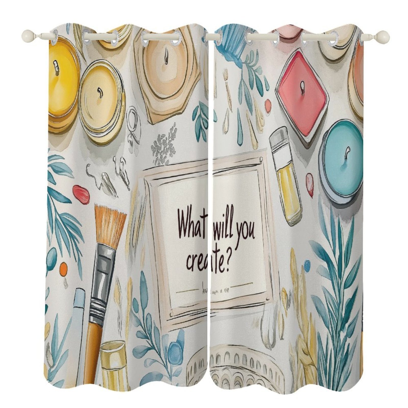 Bohemian Color Grommet Blackout Curtains for Bedroom And Living Room ...