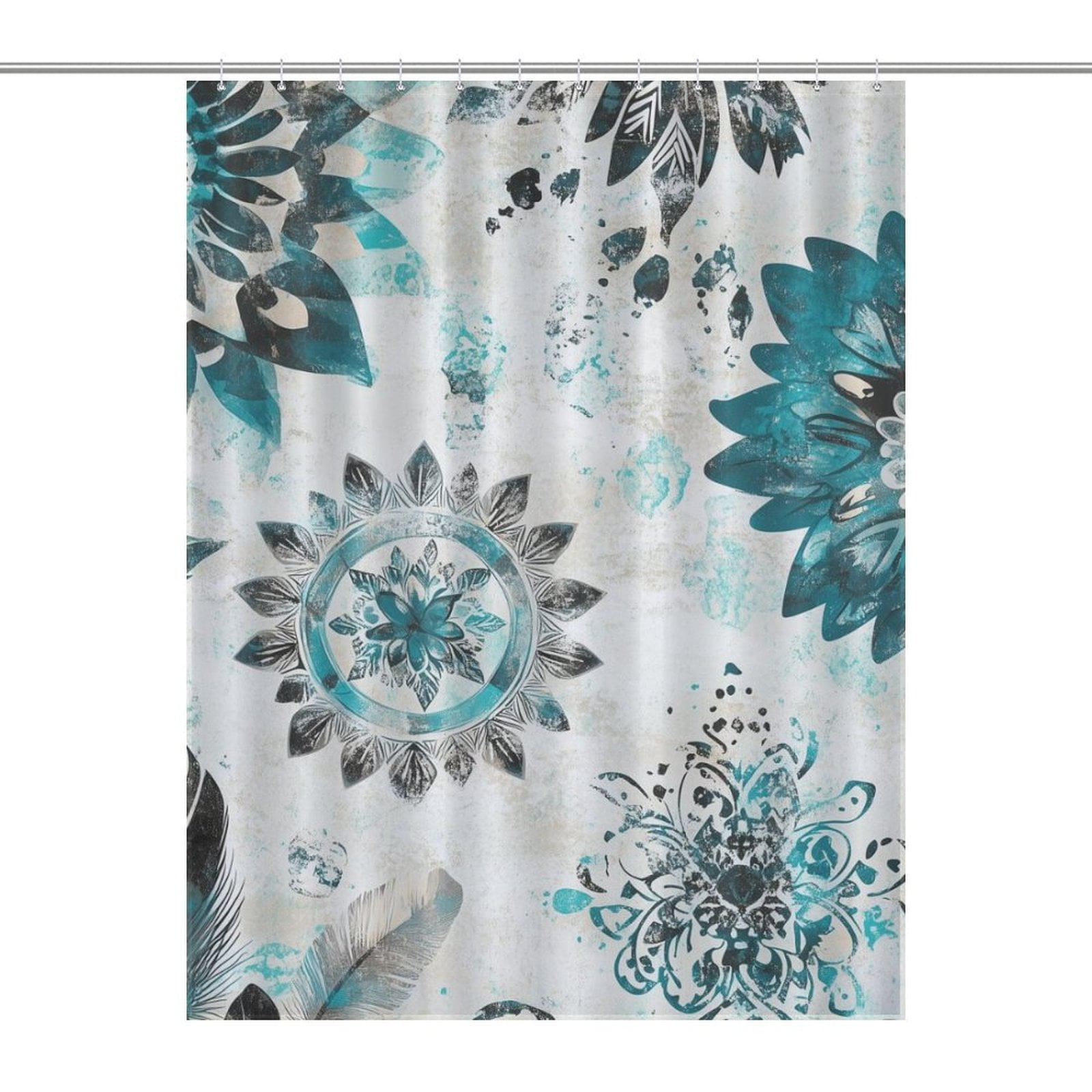 Bohemian Color Shower Curtains - Bath Shower Curtain Set with 12 Hooks ...