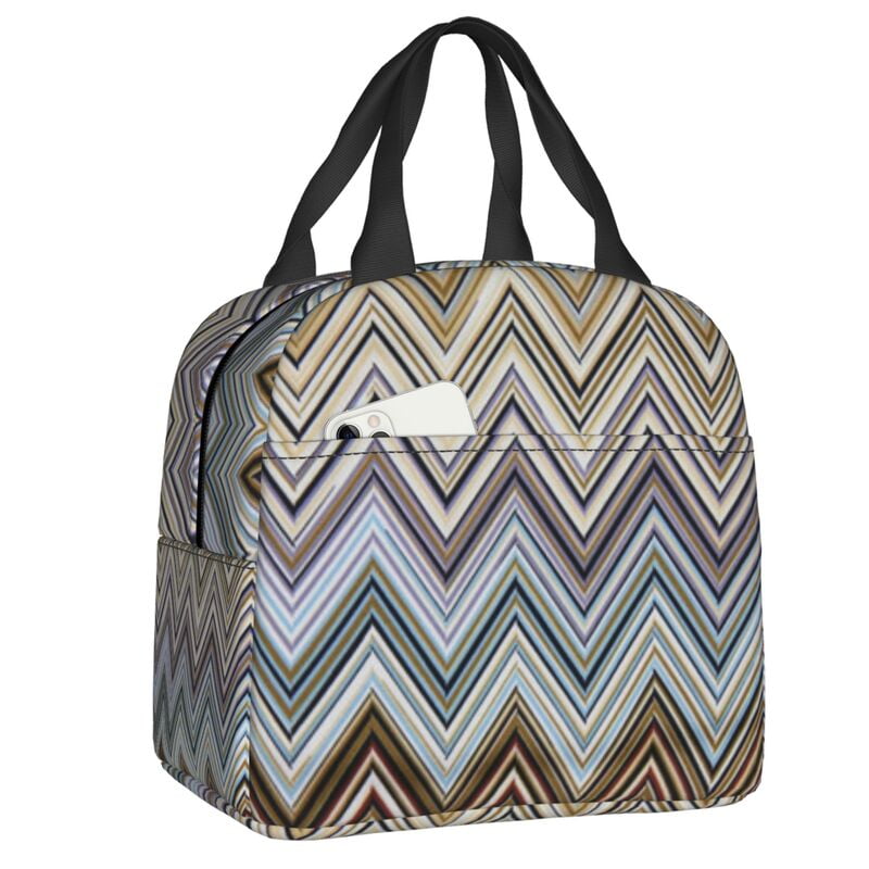 Bohemian Colorful Chic Zig Zag Portable Lunch Boxes Leakproof Geometric ...