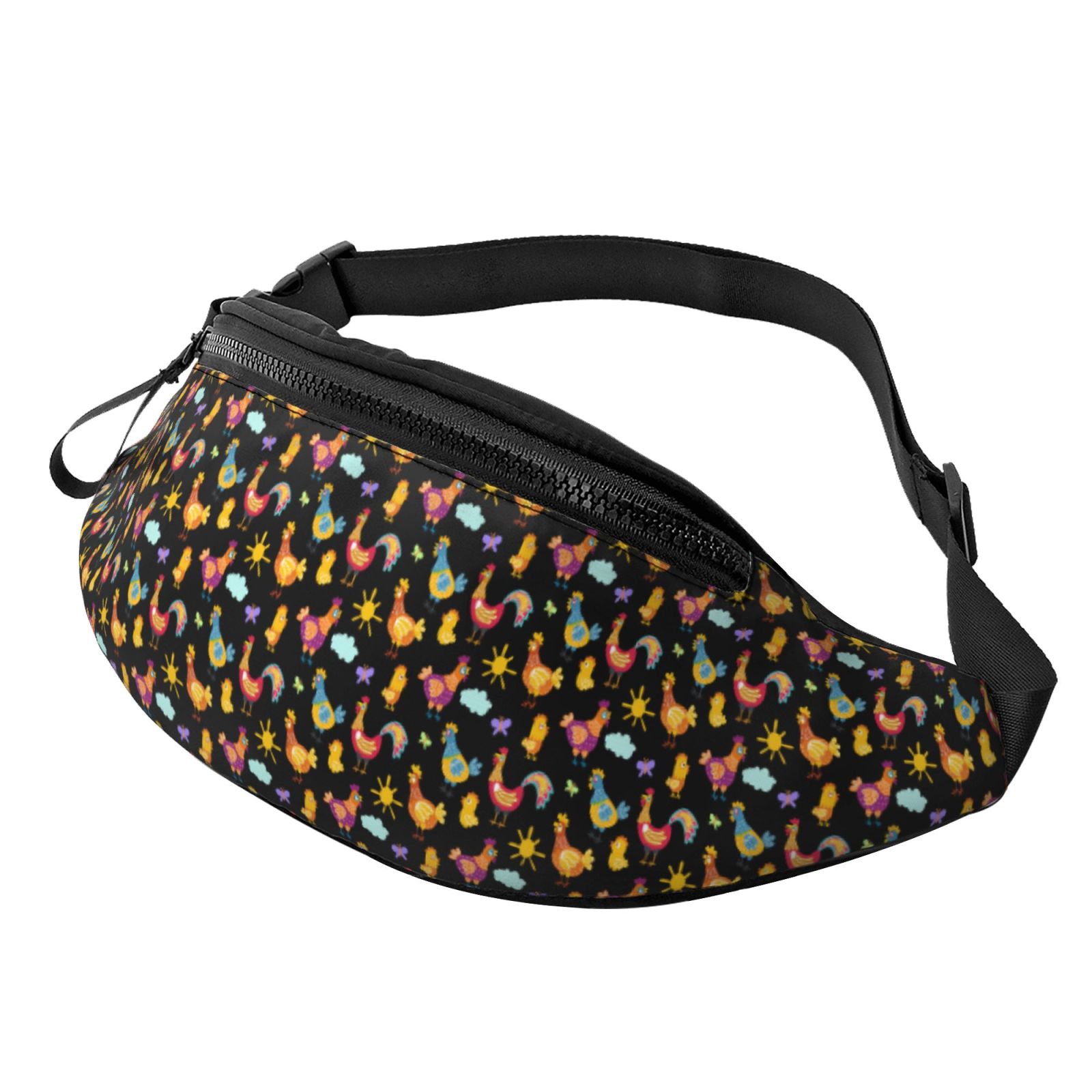 Bohemian Colorful Rooster Chick Fanny Packs Waist Bag Crossbody Bags ...