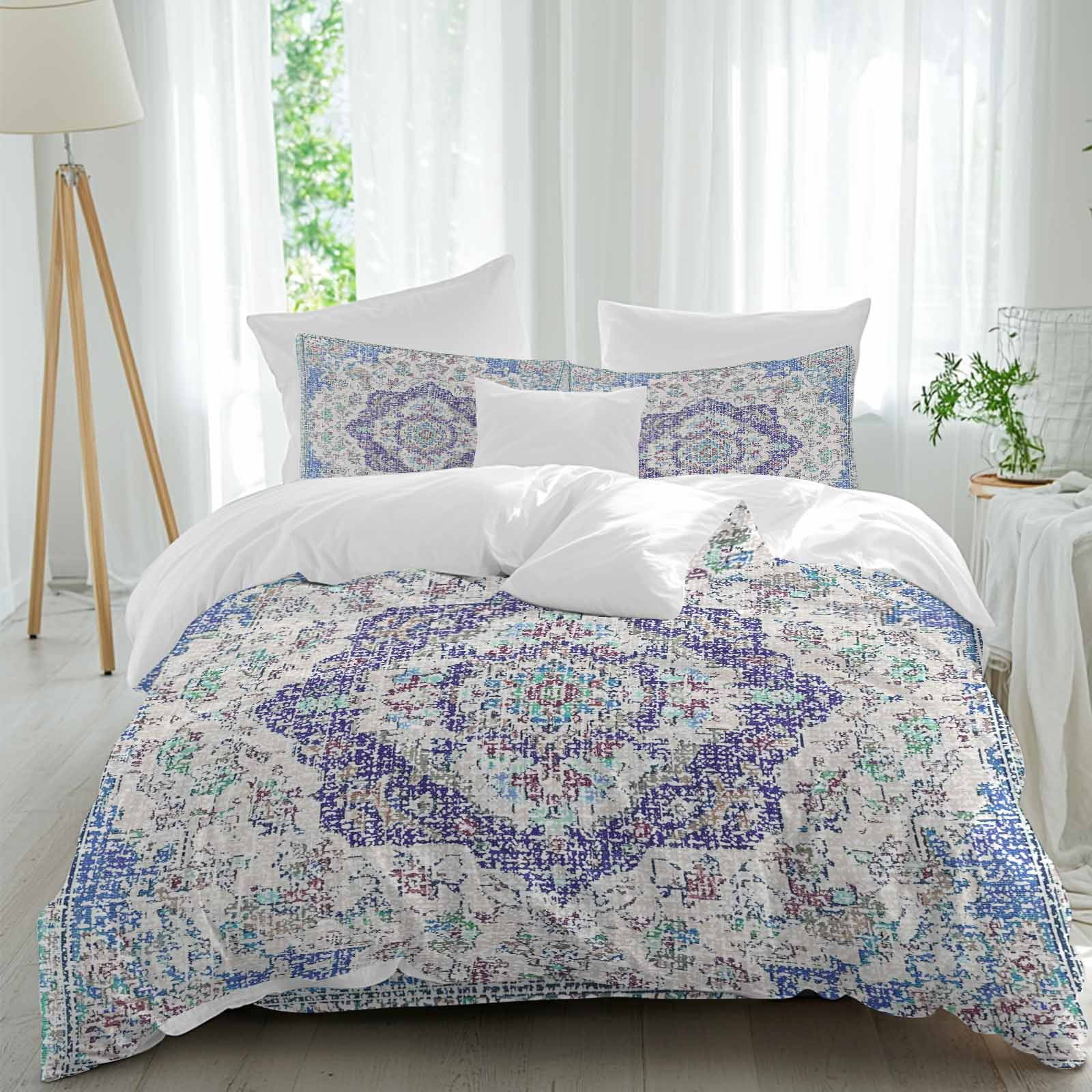 Bohemian Comforter Set California King Size, Vintage Distressed Light ...