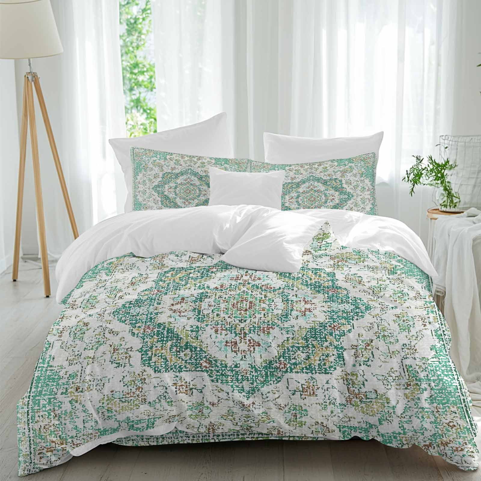 Bohemian Comforter Set California King Size, Vintage Distressed Light ...
