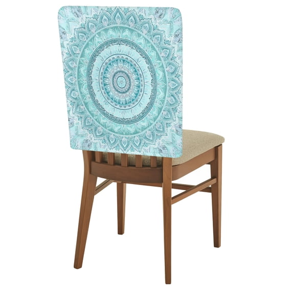 Bohemian Concentric Rings Chair Back Covers Set of 2, Coastal Aqua ...