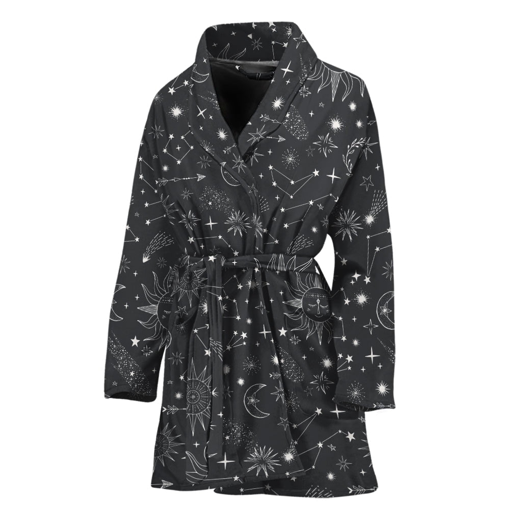 Bohemian Constellation Pattern Women Bathrobe One Size Univeral Fits ...