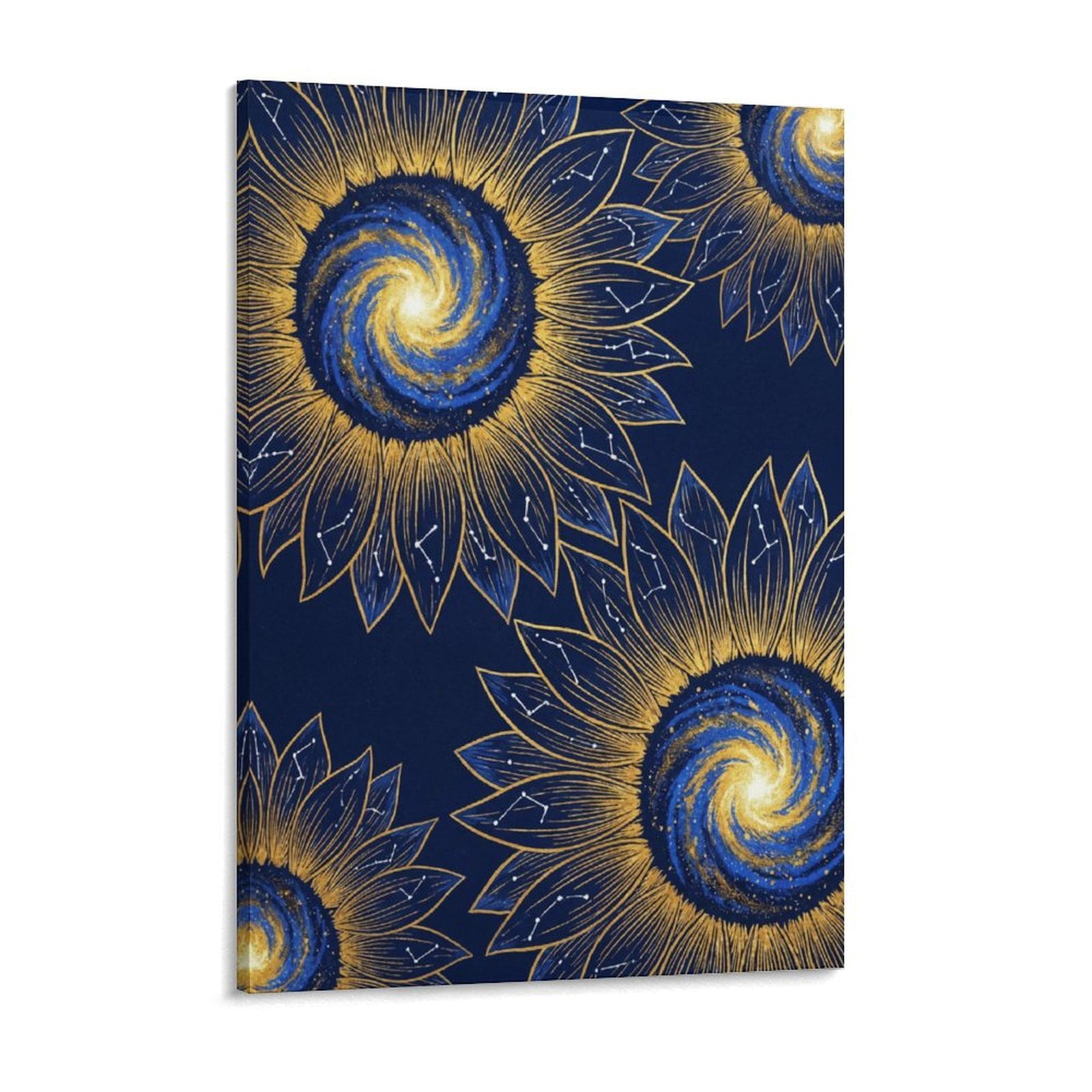 Bohemian Cosmic Sunflower with Galaxy Core And Star Constellations ...