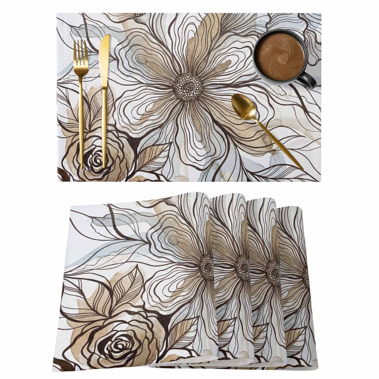 Bohemian Cotton Linen Placemats Set of 1, Traditional Ethic Texture ...