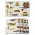 Bohemian Cotton Linen Placemats Set of 8, Green Orange Yellow Color ...