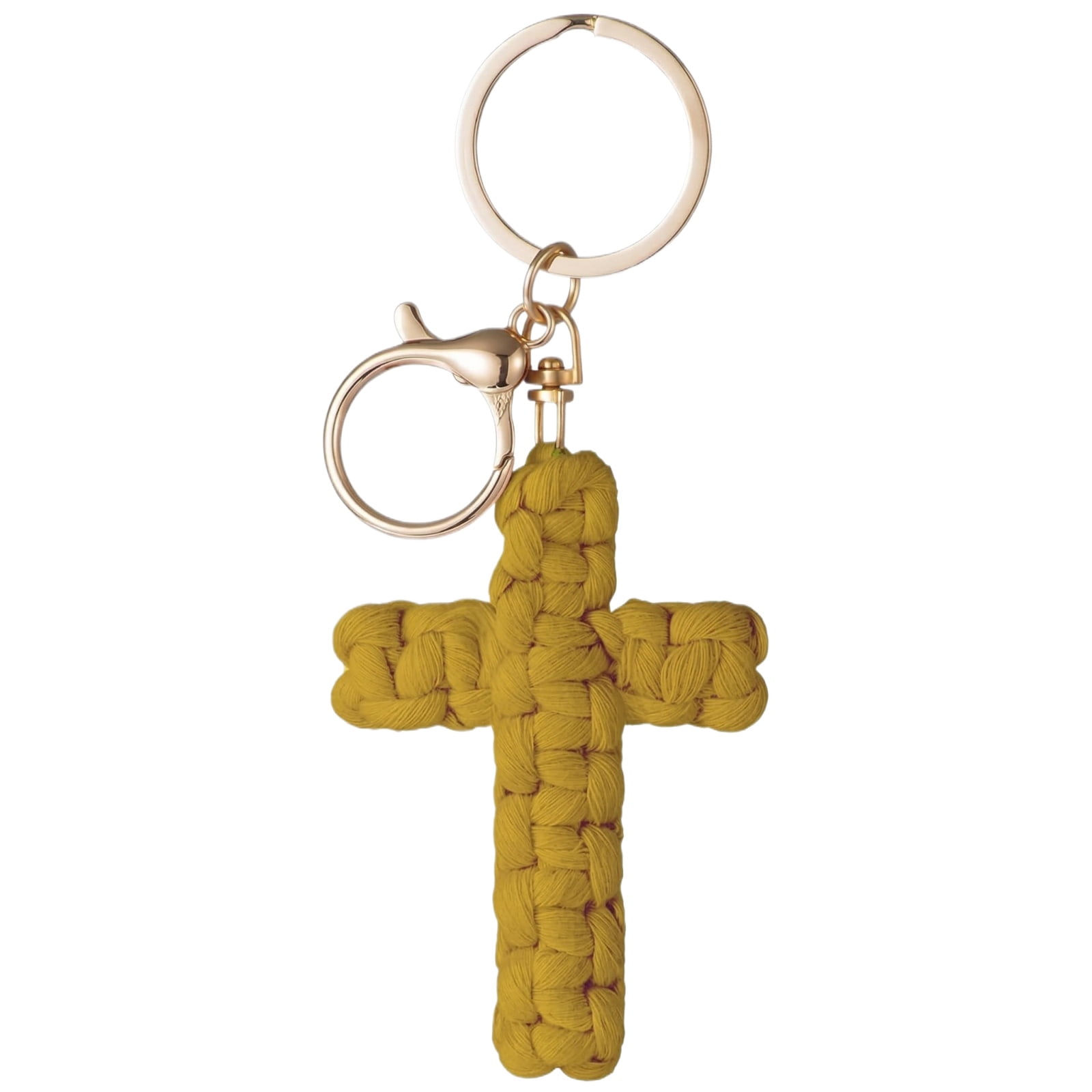 Bohemian Cross Keychain Handwoven, Soft Macrame Religious Cross Key ...