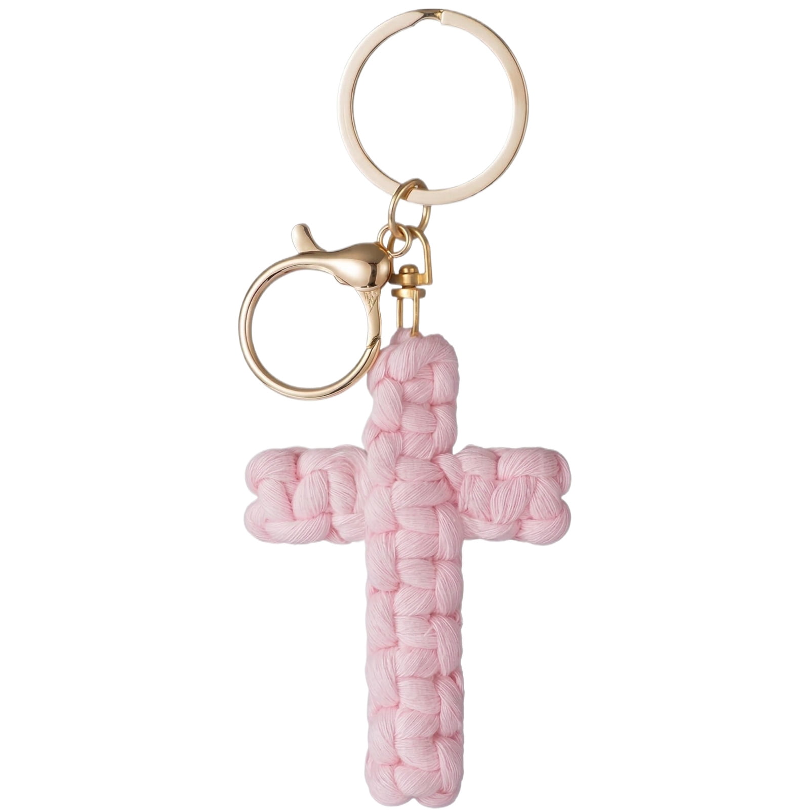 Bohemian Cross Keychain Handwoven, Soft Macrame Religious Cross Key ...