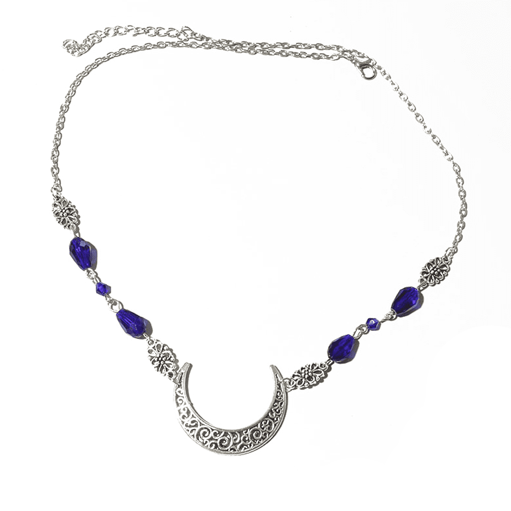 Bohemian Crystal Chain Moon Chain Retro Silver Crescent Moon Fore Chain ...
