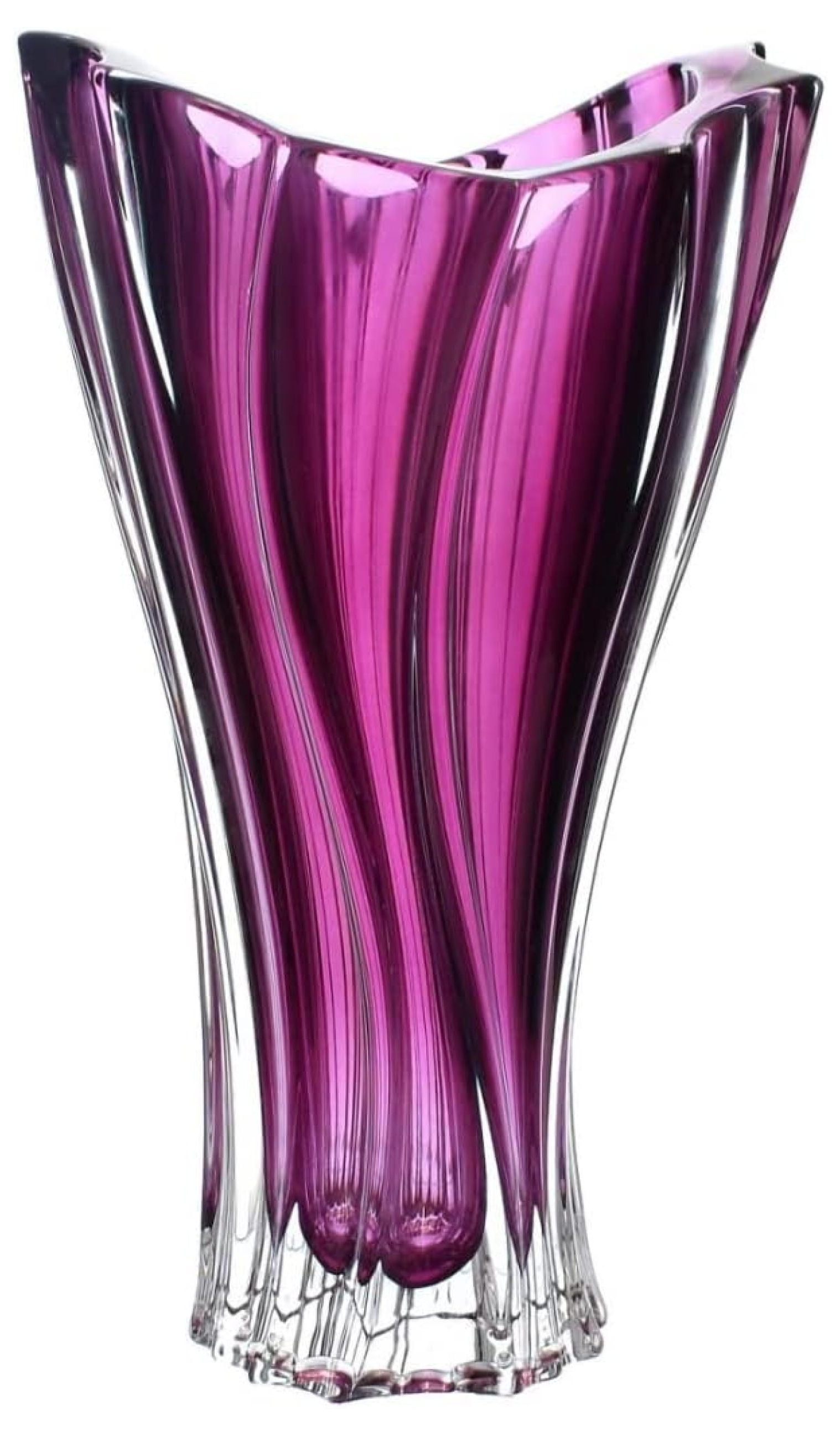 Bohemian Crystal Glass Vase 12''-Height Deep Purple ''Plantica ...