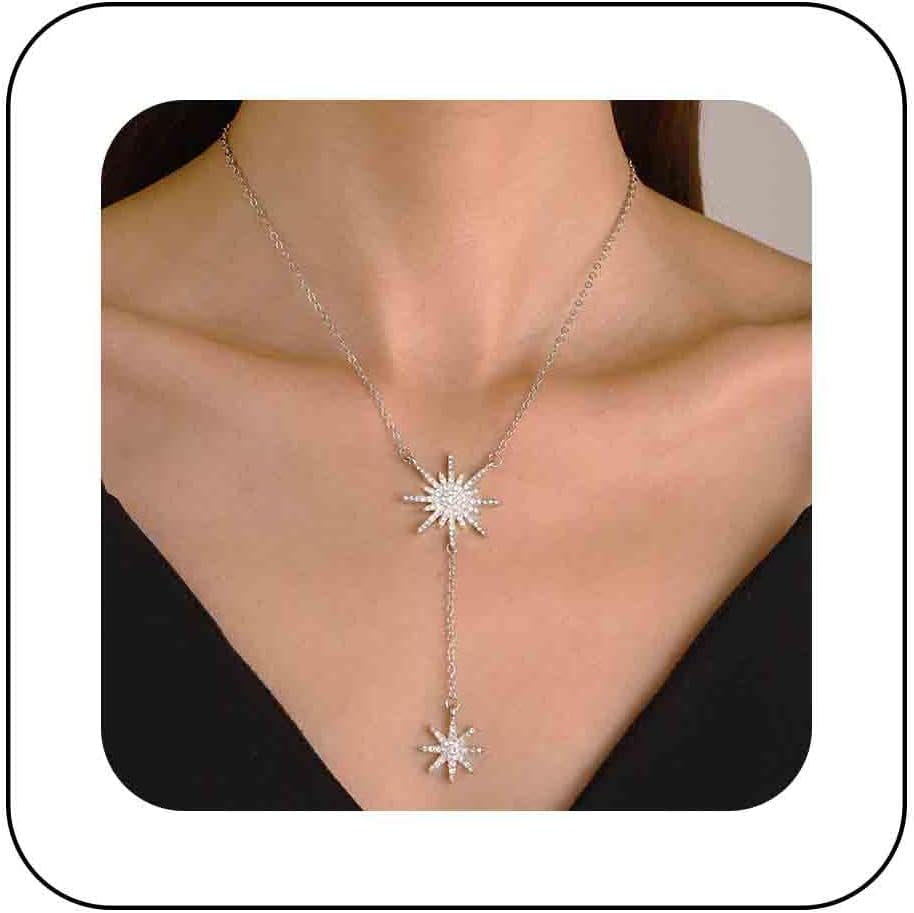 Bohemian Crystal Sunburst Choker Necklace Gold Starburst Y Lariat ...