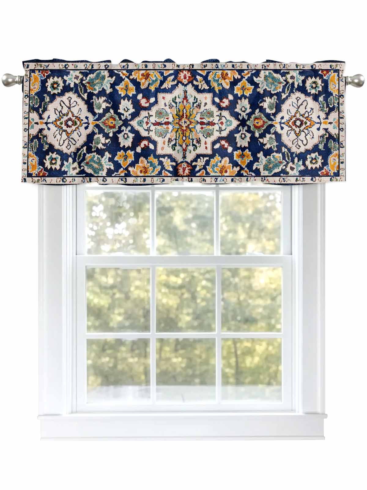 Bohemian Curtain Valances for Windows, Western Rustic Tribal Ethnic ...