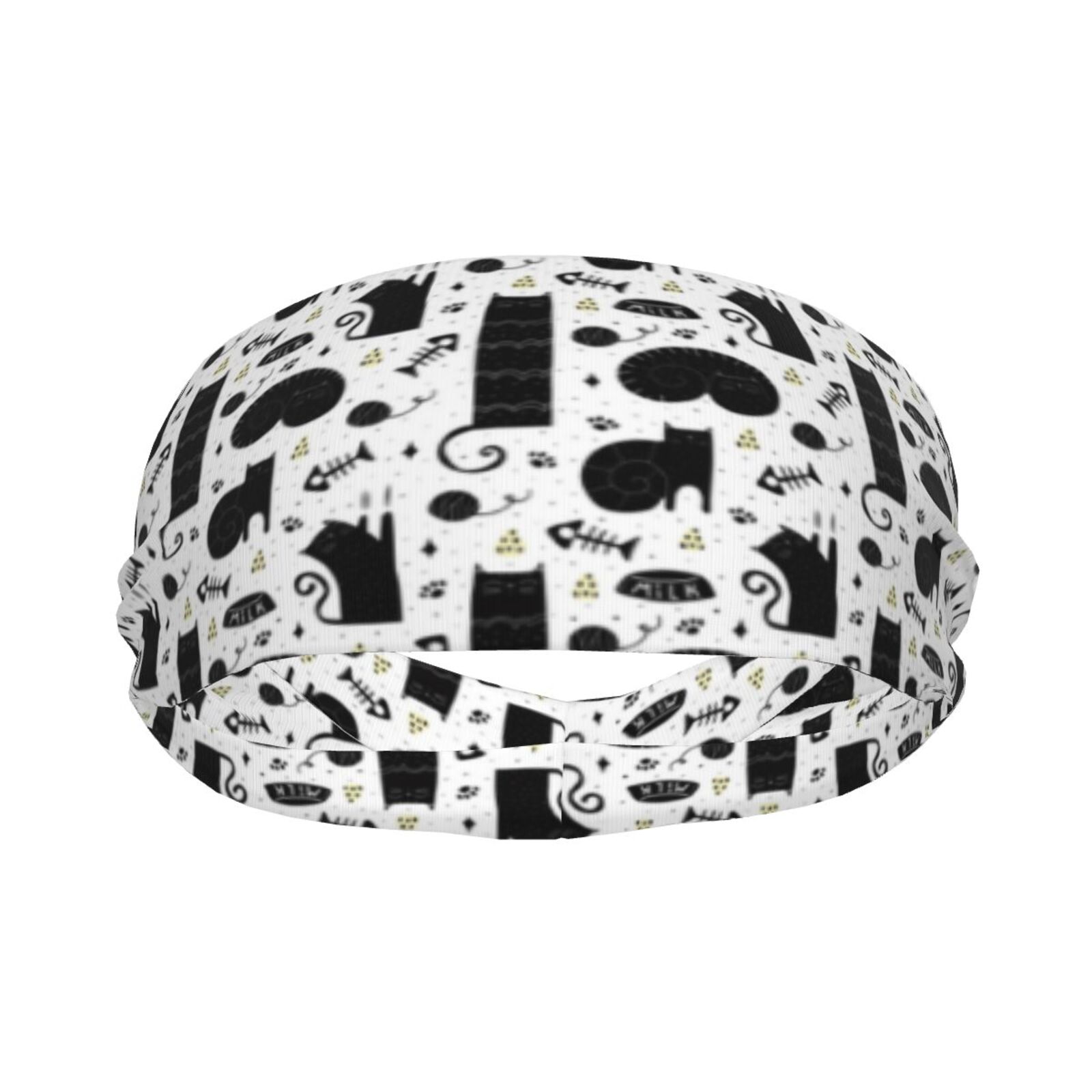 Bohemian Cute Cat Fishbone Headbands for Women/Men, Elastic Wide Soft ...