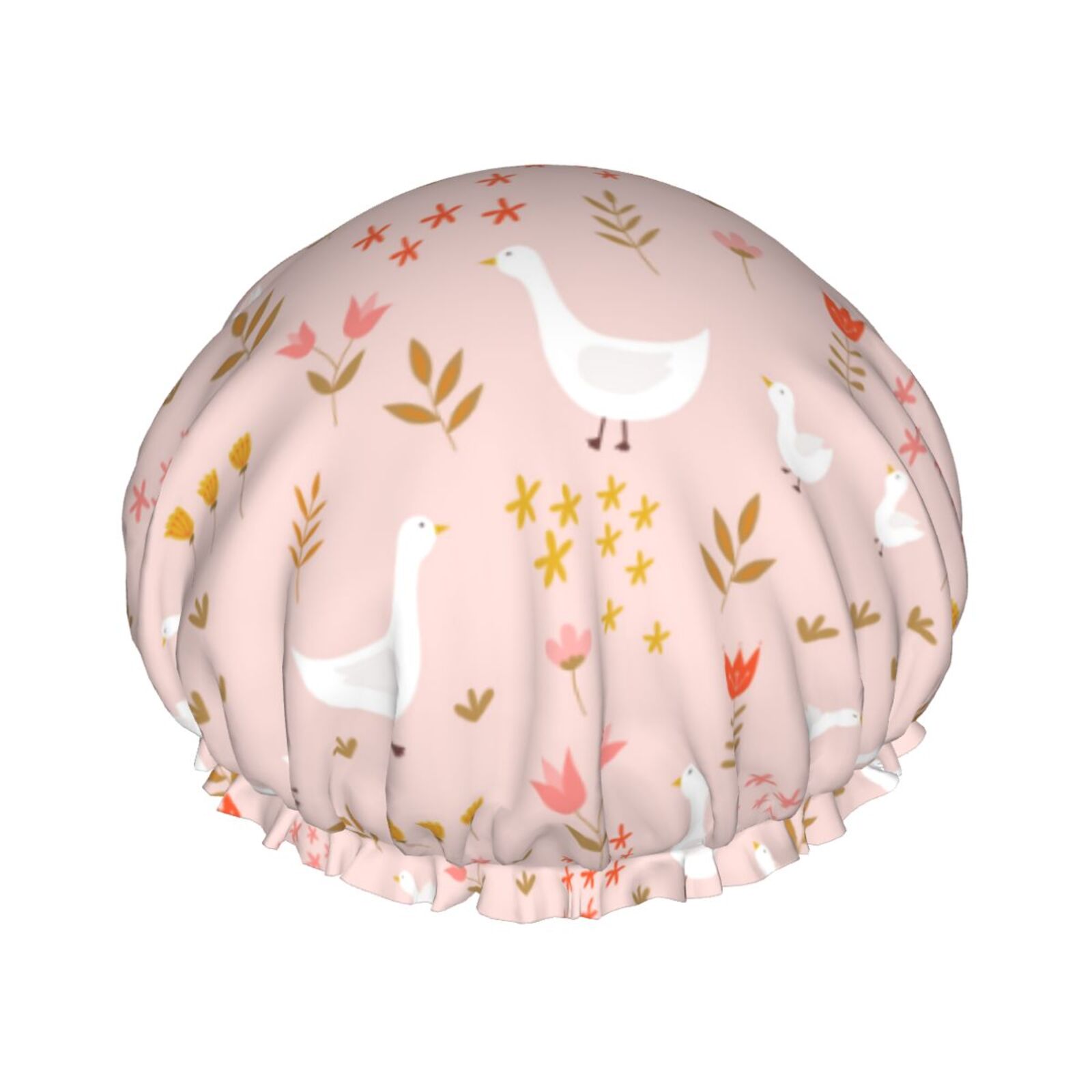Bohemian Cute Duck Flower Shower Cap, Reusable Bath Hair Hat for all ...