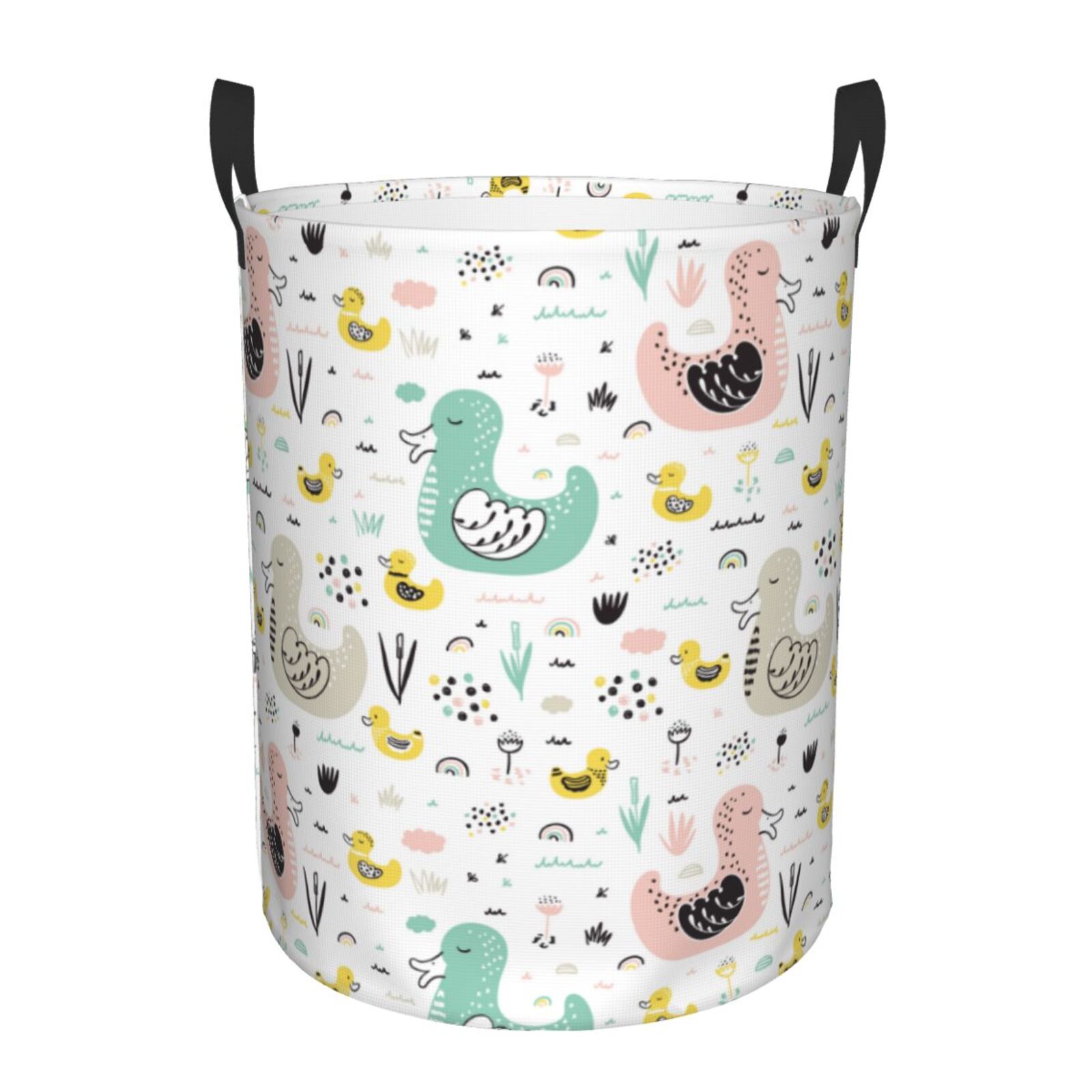 Bohemian Cute Duck Laundry Basket with Handles - Freestanding Laundry ...