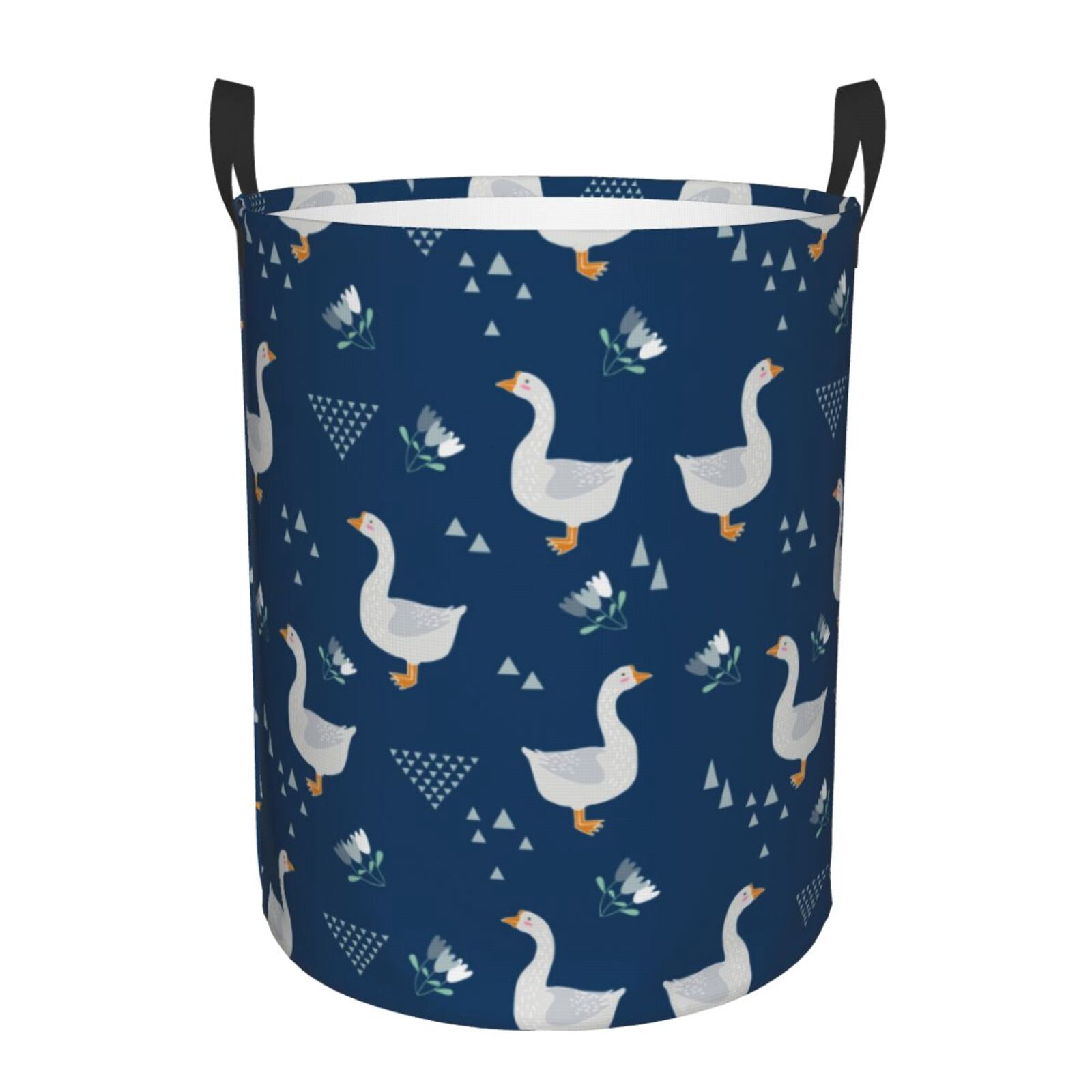 Bohemian Cute Duck Navy Blue Laundry Basket, Laundry Hamper Waterproof ...