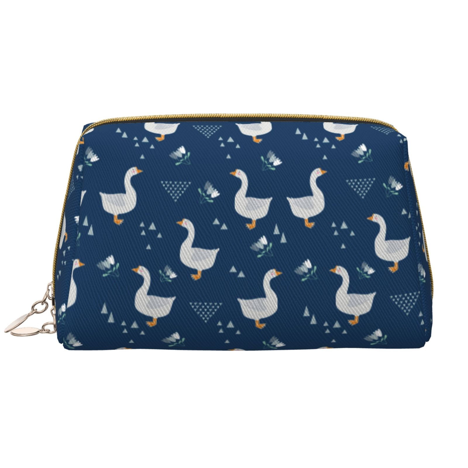 Bohemian Cute Duck Navy Blue Makeup Bag, Large Capacity Cosmetic Bag ...