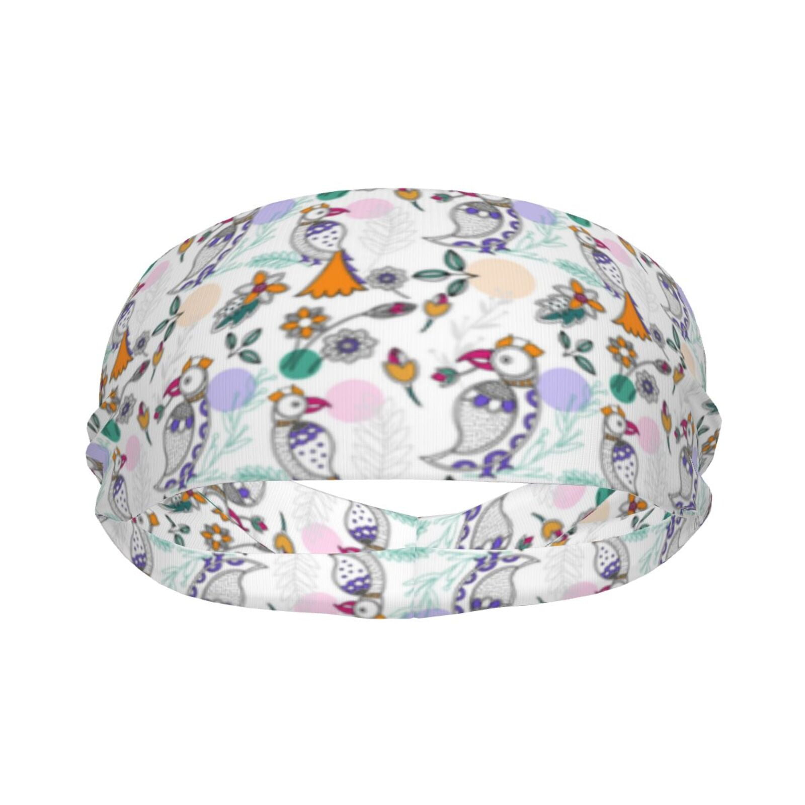 Bohemian Cute Parrot Flower Sports Headbands for Men/Women Workout ...