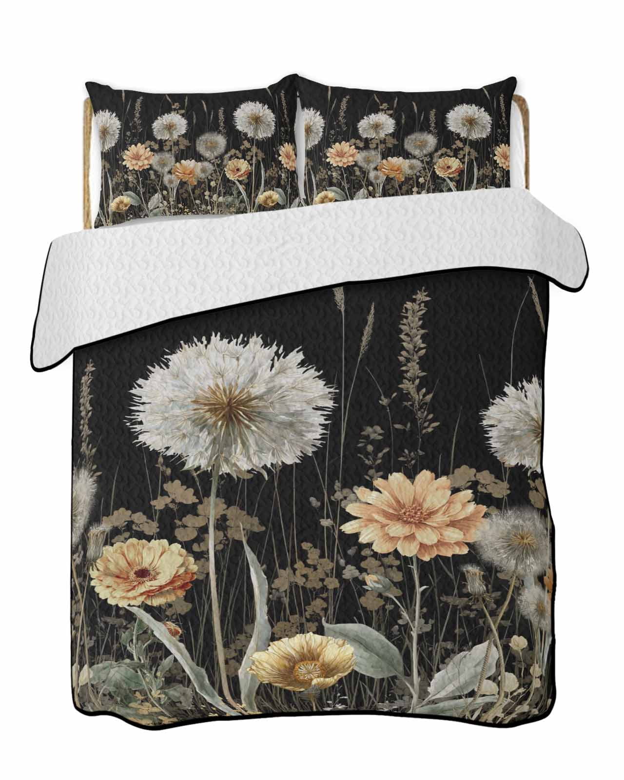 Bohemian Dandelion Daisy Quilts Bedding Set Twin Size Boho Country ...