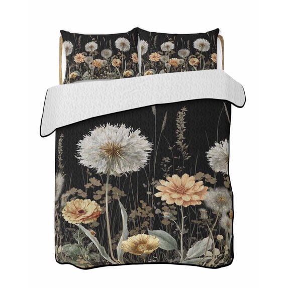 Bohemian Dandelion Daisy Quilts Bedding Set Twin Size Boho Country ...