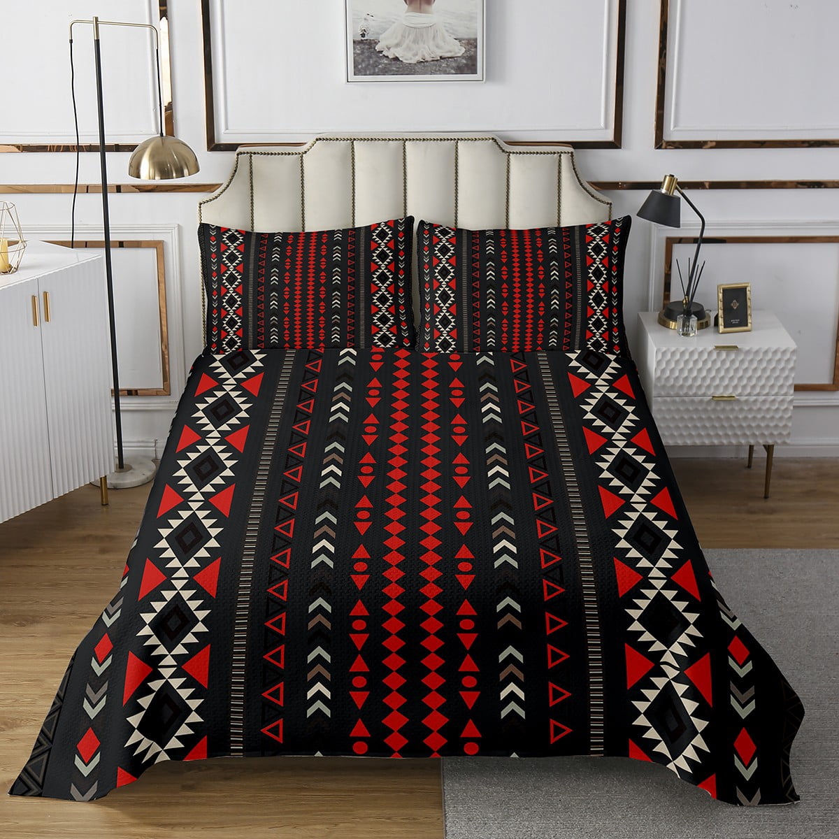 Bohemian Decor Queen Quilt Set Western Geometric Bedspread Set,Exotic ...