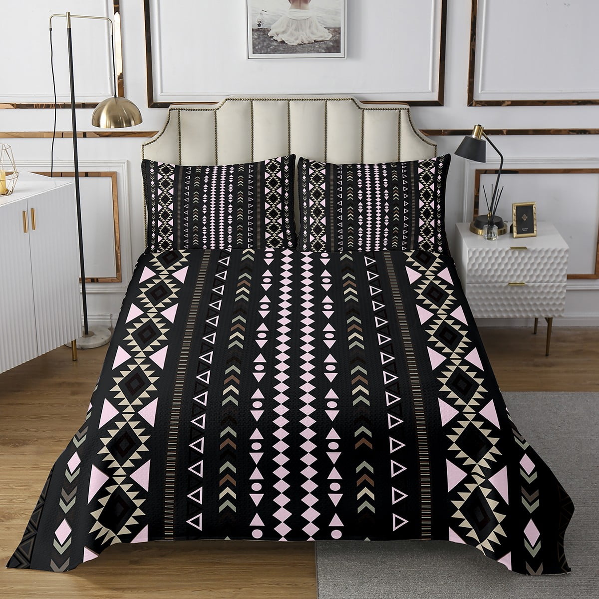 Bohemian Decor Queen Quilt Set Western Geometric Bedspread Set,Exotic ...