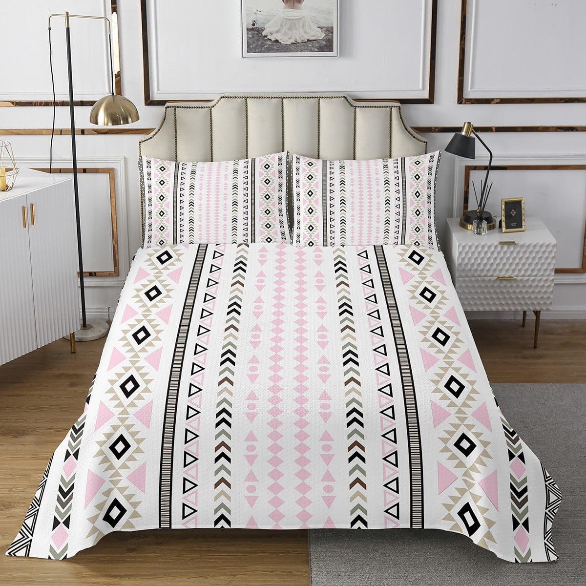 Bohemian Decor Queen Quilt Set Western Geometric Bedspread Set,Exotic ...