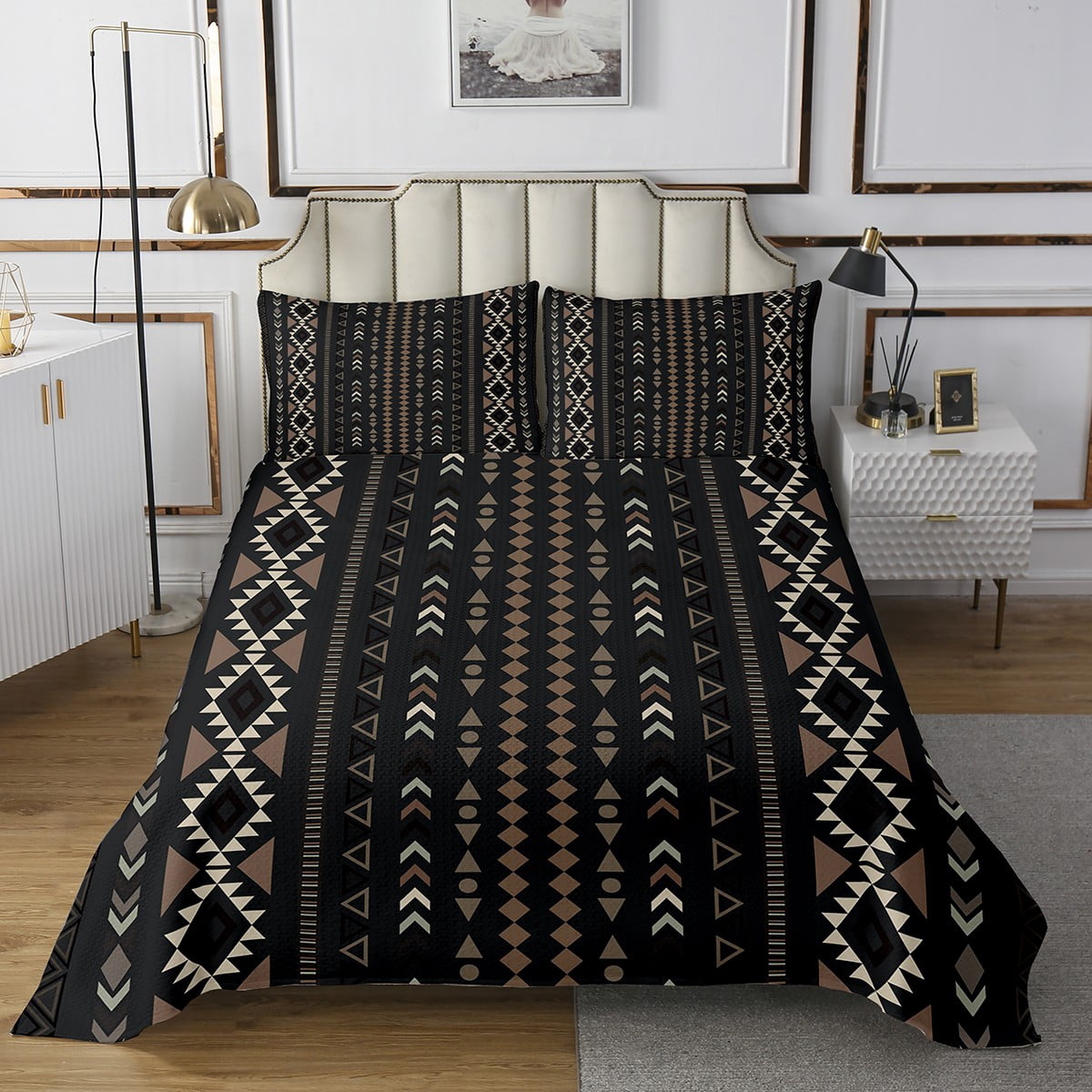 Bohemian Decor Twin Quilt Set Western Geometric Bedspread Set,Exotic ...