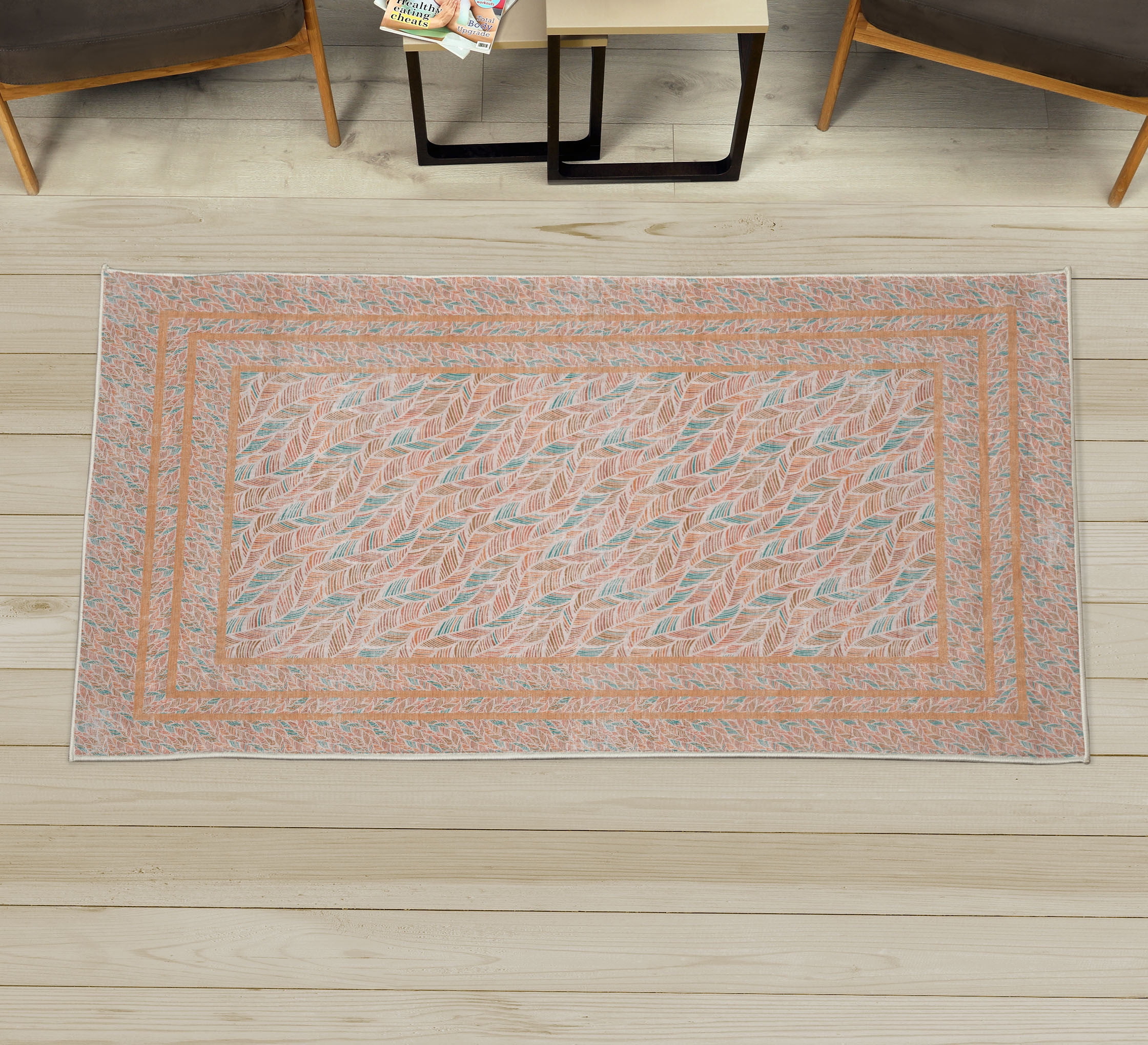 Bohemian Decorative Rug, Tribal Waves Modern and Colorful Swirls of ...