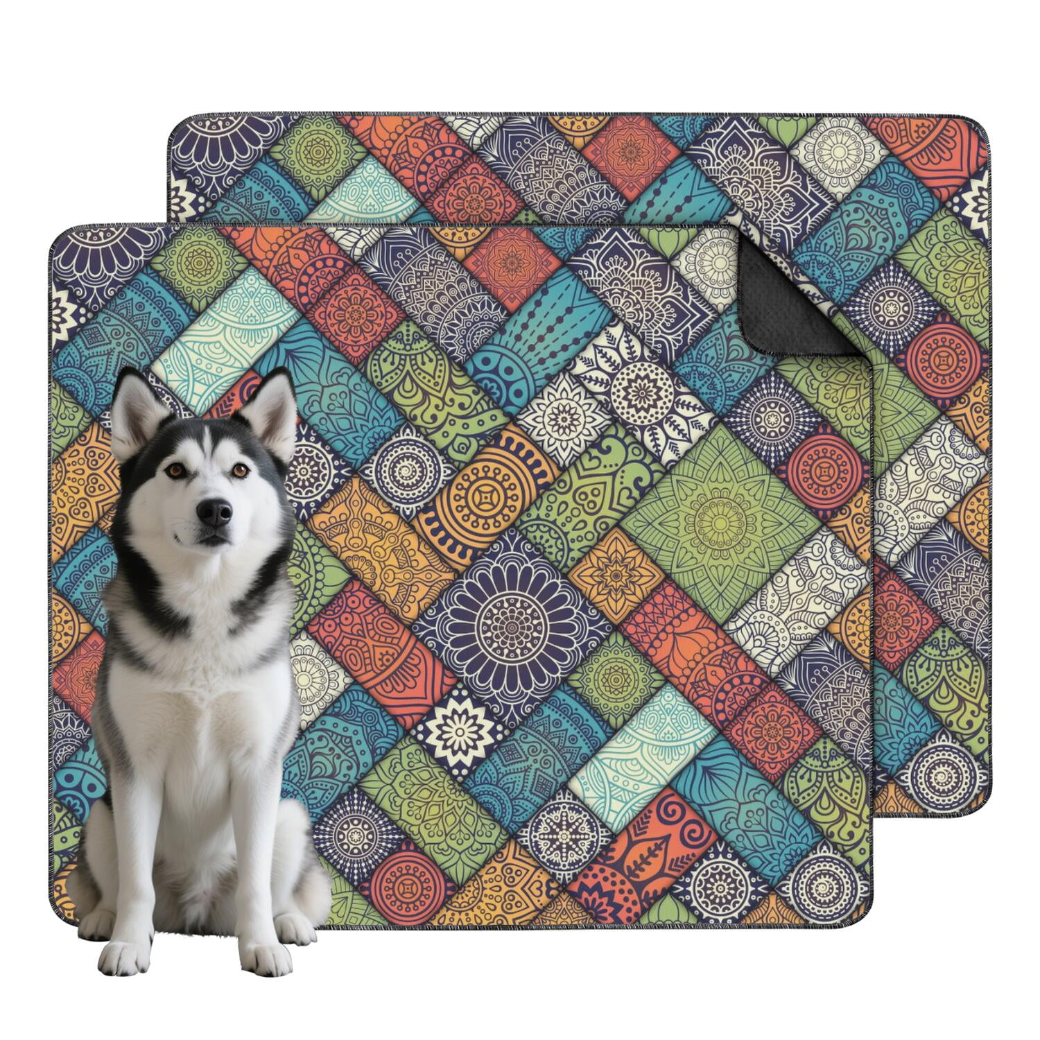 Bohemian Design Pattern Washable Dog Pee Pads, 35x41 Reusable Potty ...