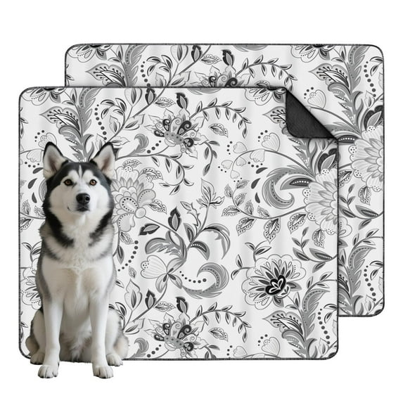 Bohemian Design Themed Washable Dog Pee Pads, 35x41 Reusable Potty Training Pads with Non-Slip ...