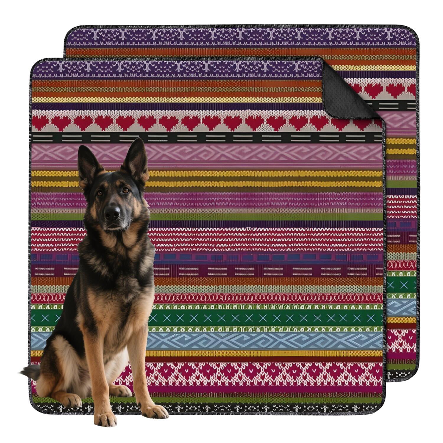 Bohemian Design Themed Washable Dog Pee Pads, 48x48 Reusable Potty ...