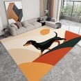 Bohemian Dog Area Rugs, Animal Dog Sun Stripes Carpet, Washable Non ...
