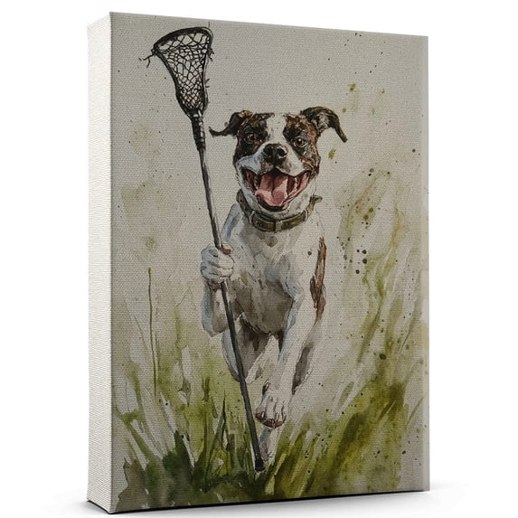 Bohemian Dog Stretched Canvas Size 8x12 – Lacrosse Theme Dog Art for ...