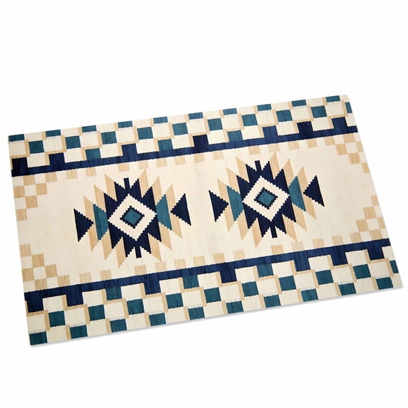 Bohemian Door Mat 16x24 Inch Retro Rhombus Tribal Style Boho Geometric ...