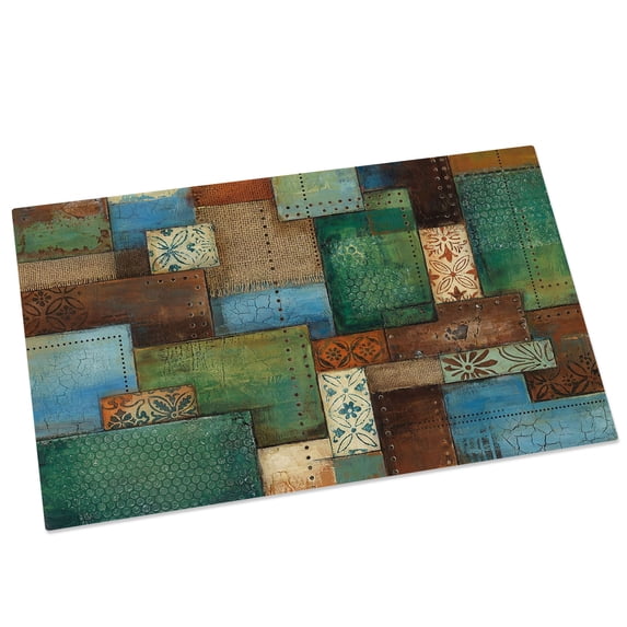 Bohemian Door Mat 18x30 Inch Modern Mottled Art Prints Geometric Plaid ...