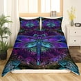 Bohemian Dragonfly Comforter Cover Mandala Paisley Bedding Set Purple ...