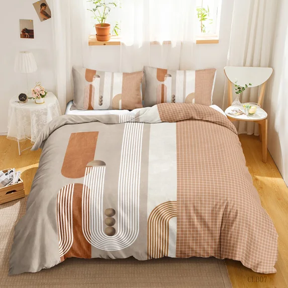 Bohemian Duvet Cover Set Dark Blue Geometric Regular Pattern Ethnic ...