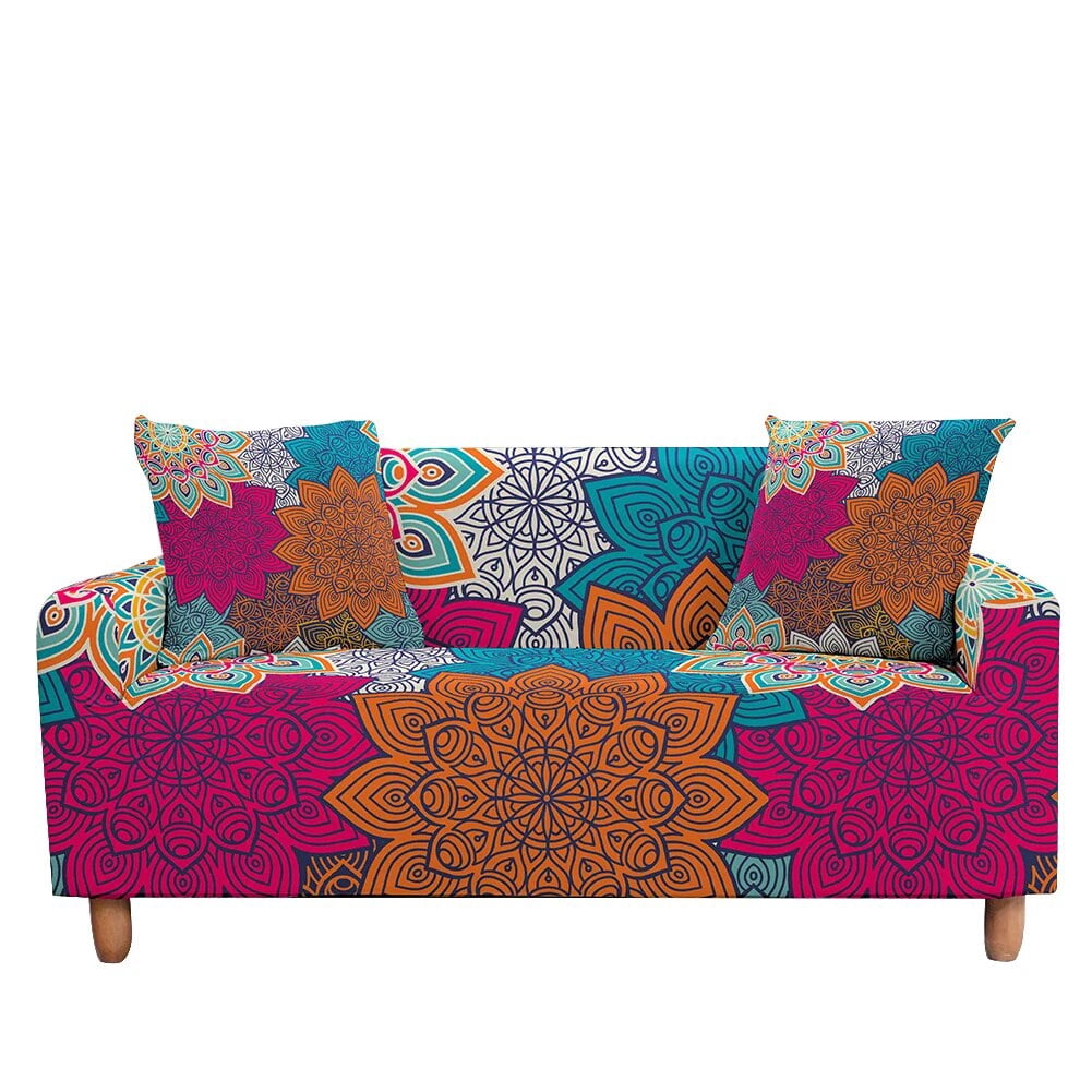 Bohemian Elastic Sofa Cover for Living Room 3D Mandala Print Stretch ...